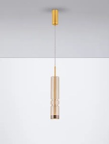 LED zlato-cognac moderní svítilna Bento