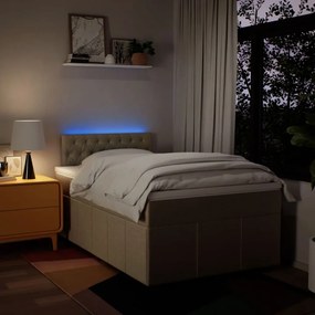 Box spring postel s matrací krémová 120x190 cm textil 3289319
