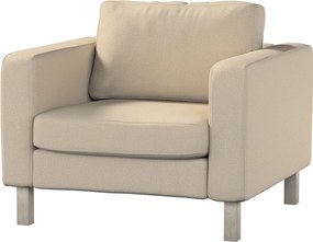 Potah na křeslo IKEA Karlstad, krátký barva béžová látka pletený vzor