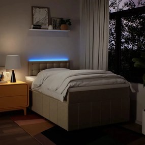Box spring postel s matrací krémová 120x190 cm textil 3289326