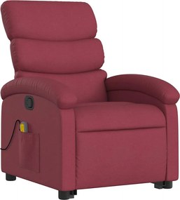 Zvedací masážní polohovací křeslo vínové textil 3203993