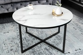 Noble Home Bílý kulatý konferenční stolek Elegance 80 cm