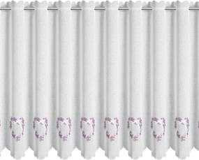 KRÁTKÁ ZÁCLONA NA POUTKÁCH LAVENDER 145X70 CM KVĚTY