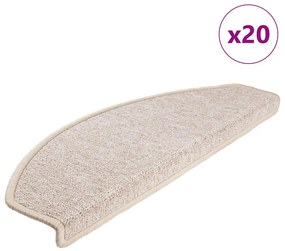 Schodové rohože 20 ks 65 x 24 x 4 cm béžové, půlkulaté, velké 3365795
