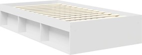 Rám postele s čelo Bílá 100 x 200 cm Masivní borové dřevo 3411046