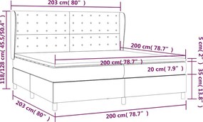 Box spring postel s matrací krémová 200x200 cm textil 3128314