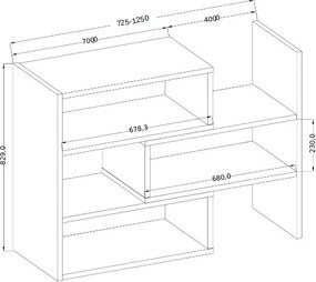 ADRK Furniture Regál KARI BS-KAI-83-S