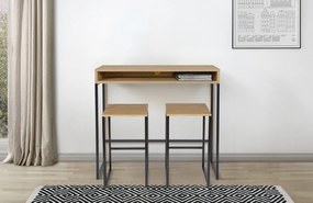OnaDnes -20% Dubový pracovní stůl Woodman Frame I. s kovovou podnoží 100 x 35 cm