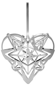 Vánoční ozdoba Christmas Heart Silver 12,8 cm Rosendahl