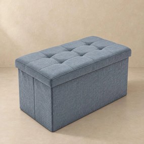 Puf se schowkem, obdélníkový, skládací, 76 × 38 × 38 cm, šedý