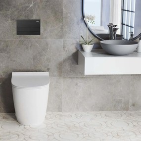 Rea Rea, Podomítkový WC systém K011A-Q + tlačítka T Black, KPL-E0056