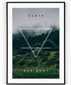 Plakát / Obraz Earth S okrajem Pololesklý saténový papír 210 g/m² A4 - 21 x 29,7 cm