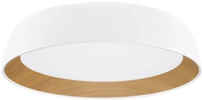 LED stmívatelné bílo-dřevěné moderní stropní svítidlo Sigi