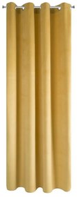 Sametový závěs hořčicové barvy PIERRE 140x250 cm
