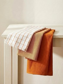 Sinsay - Sada kuchyňských utěrek s bavlnou 3 pack - oranžová