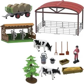 SPARKYS FARM SERVICE Traktor s valníkem na seno / Hrací set / 16 dílků