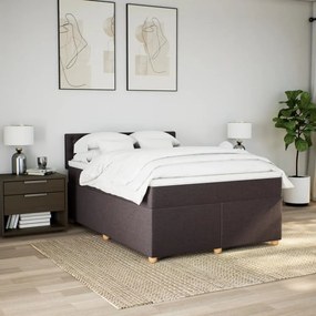 Box spring postel s matrací tmavě hnědá 140x200 cm textil 3286720