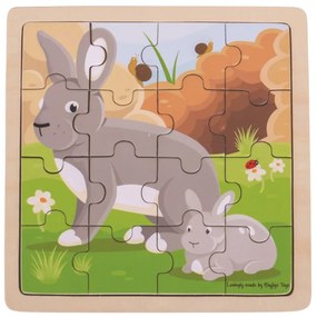 Bigjigs Toys Puzzle králík s králíčkem