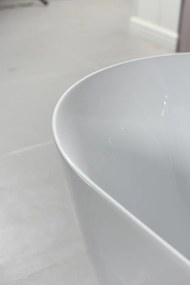 Erga Kaia, volně stojící vana 150x73 cm + odtoková zátka, bílá lesklá, ERG-Kaia-150073-WH-WH