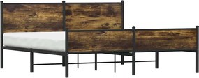 Kovový rám postele bez matrace kouřový dub 180 x 200 cm 3301387