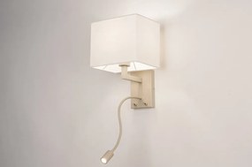 Nástěnné designové bílé svítidlo do ložnice na čtení Talisman White and Taupe