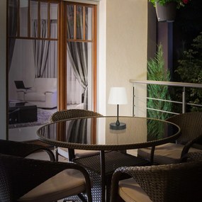 BRILO 7032415 LED venkovní stolní lampa s dotykovým vypínačem, pr.30 cm, LED modul, 3 W, 340 Lm, černá (starý kód: BRILO 7032-415) - BRILO