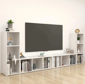 vidaXL TV skříňky 4 ks 107 x 35 x 37 cm dřevotříska [3080034] Barva: bílá a dub sonoma