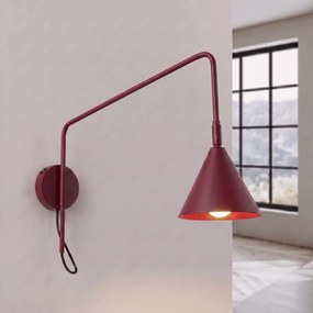 Sollux Lighting Nástěnné svítidlo NOX 1 bordó s vypínačem