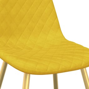 Jídelní židle 2 ks hořčicově žluté samet - Default Title