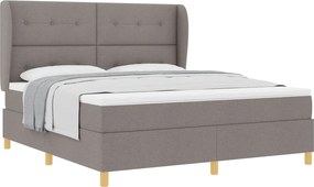 Postel s boxspringem s čelo Taupe 200 x 180 cm textil 3340771