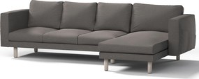 Potah na pohovku IKEA Norsborg 4-místná se šezlongem barva šedá látka pletený vzor