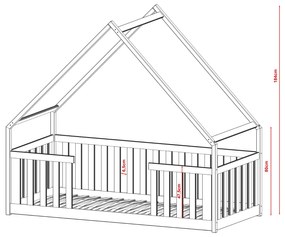Legno Dětská postel ve tvaru domku Beata bílá Rozměr (cm): 80x200