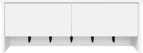 věšák, nástěnný, s dvířky, háčky, kompozitní dřevo, 30x80x20 cm, bílá, Dekorino TK20260024