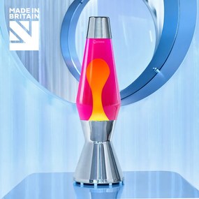 Mathmos Astro, originální lávová lampa, 1x35W, růžová se žlutou lávou, 43cm