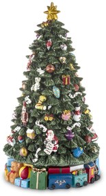 Otočný vánoční strom s hudební skříňkou a led dekorací 131599