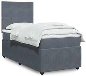Box spring postel s matrací tmavě šedá 80 x 200 cm samet 3292185