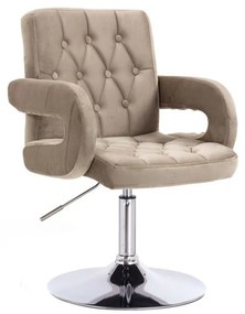 LuxuryForm DESIGN Otočná židle BOSTON VELUR na stříbrném talíři - latte