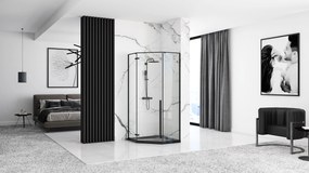 Pětiúhelníkový sprchový kout REA DIAMOND 90x90 cm, černý matný/transparent - bez vaničky