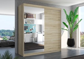ADRK Furniture Skříň s posuvnými dveřmi a zrcadlem DELLA 200 ADRK-SW-DEL-S-200
