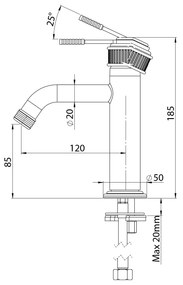 Sapho Sapho, VERSI stojánková umyvadlová baterie, černá matná, RV002/15