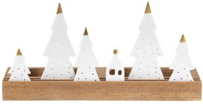 räder Svícen Fir Trees 25 cm, bílá barva, přírodní barva, dřevo, porcelán