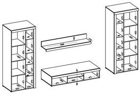 FALCO Obývací stěna Rizo XL Odstín: Matera/old style