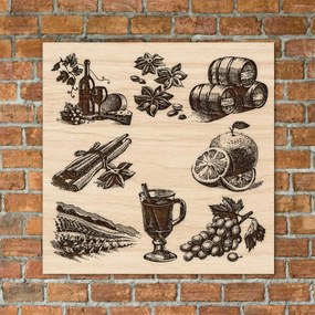 DUBLEZ | Dřevěný obraz na zeď - Svařené víno