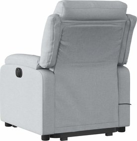 Elektrické zvedací masážní polohovací křeslo světle šedé textil 3205016