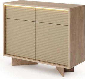 Komoda Semi D 104 cm 2D2S LED cappuccino bolivar přírodní