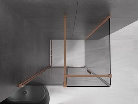 Mexen Velar, sprchový kout s posuvnými dveřmi 110 x 70 cm, 8mm šedé sklo, měděná matná, 871-110-070-41-65