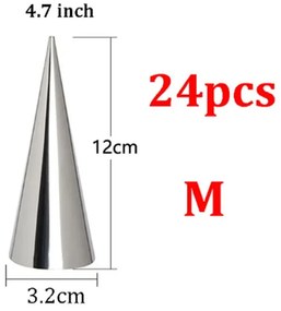 Kuchyňské nerezové kornoutky, trubičky na pečení - 6, 12 nebo 24 ks Barva: 24 ks kónický M
