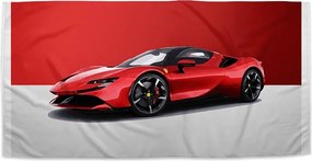 Sablio Ručník Ferrari na červenobílé - 70x140 cm