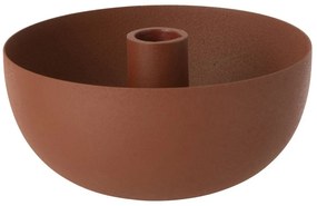Terakotový kovový svícen na úzké svíčky Terra - Ø 15*7,5cm