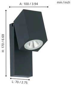 Eglo 96286 - LED venkovní nástěnné svítidlo SAKEDA LED/5W/230V IP44
